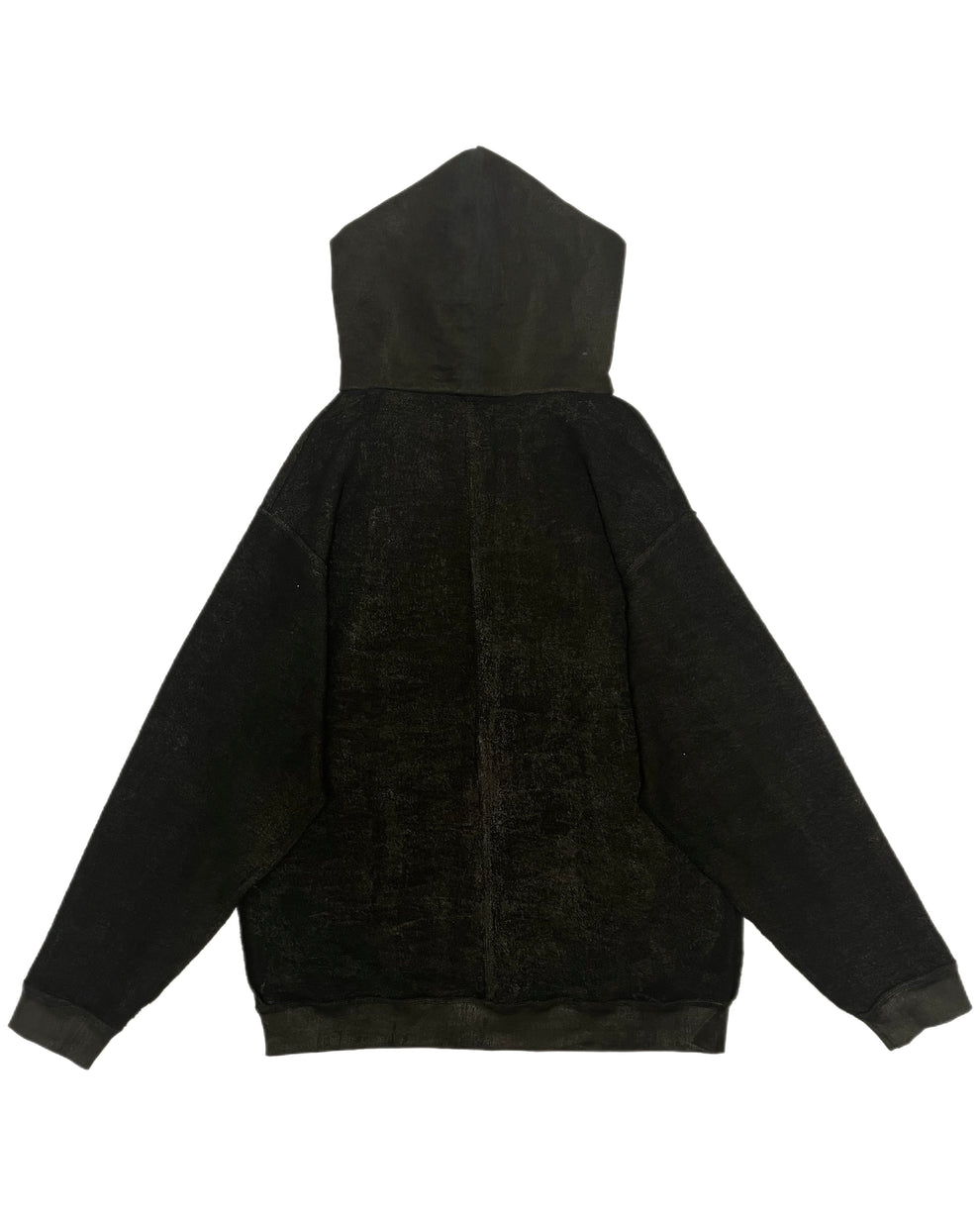 “ROUGH” Inside-Out Oversized Painted V Zip Hoodie – Trippie Gluck